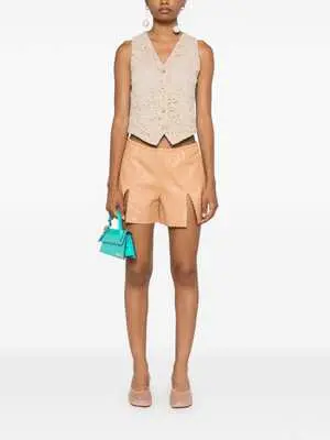 Blumarine Vented Leather Shorts