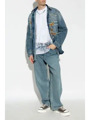 Y/project Distressed Denim Shirt - Blue