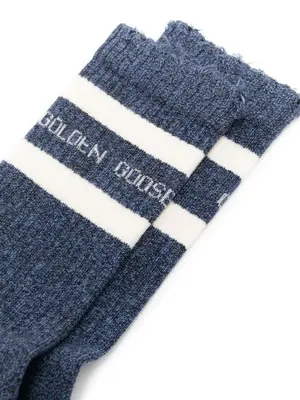 GOLDEN GOOSE Stripes And Logo Socks