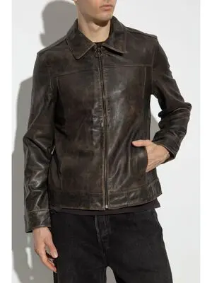 ALLSAINTS Alkan Leather Jacket - Brown