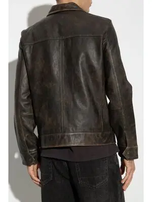 ALLSAINTS Alkan Leather Jacket - Brown