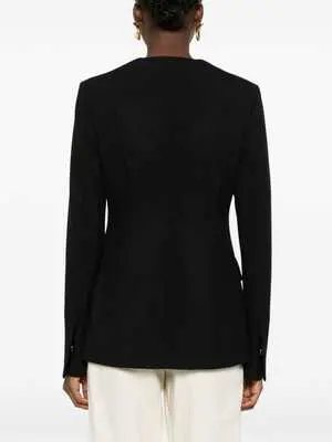 TOTEME Collarless Cinched Jacket - Black