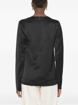 TOTEME Long-sleeve Satin Top - Black
