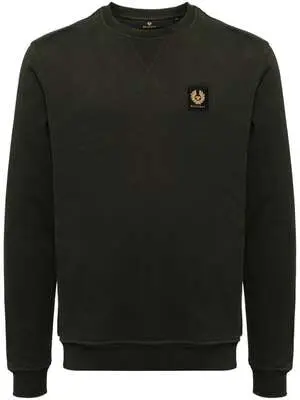 Belstaff Logo-patch Cotton Sweatshirt - Green
