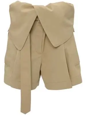 JW Anderson Fold-over Trench Shorts - Neutrals