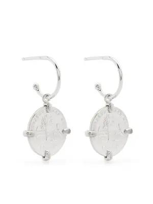 WOUTERS & HENDRIX Coin Hoop Earrings - Silver