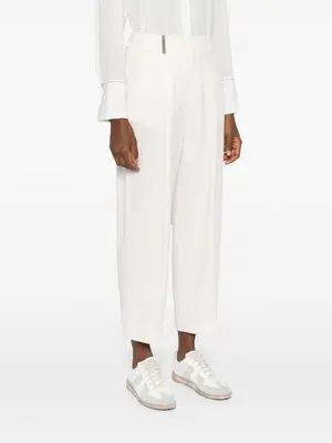 Peserico Pleated Straight-leg Trousers - Neutrals