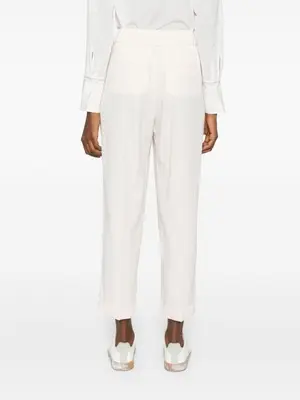 Peserico Pleated Straight-leg Trousers - Neutrals