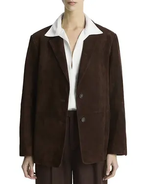 Vince Suede Two-button Blazer - Chocolate