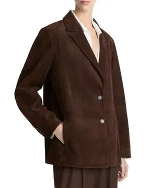 Vince Suede Two-button Blazer - Chocolate