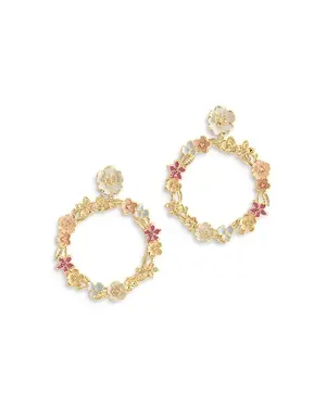 ANABEL ARAM Wildflower Enamel Hoop Earrings - Gold/multi