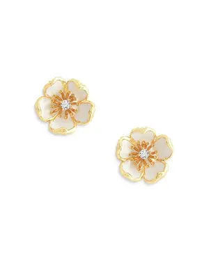 ANABEL ARAM Wildflower Stud Earrings - Cream/gold