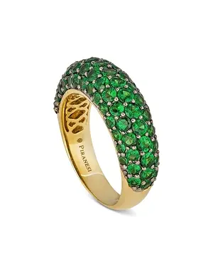 Piranesi 18k Yellow Gold Dome Ring With Tsavorite Garnet - Green/gold