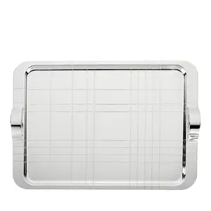 Christofle Graphik Silverplated Large Tray With Handles, 17 X 12 - Silver