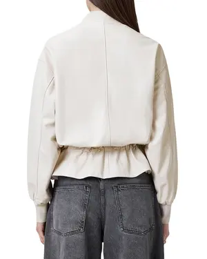 ALLSAINTS Sofi Leather Bomber Jacket - Off White