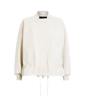 ALLSAINTS Sofi Leather Bomber Jacket - Off White