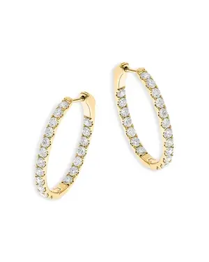 Bloomingdale'S 14k Yellow 2.0 Tcw Diamond Oval Hoop Earrings - Gold