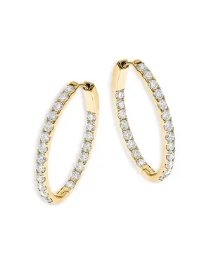 Bloomingdale'S 14k Yellow 3.1 Tcw Diamond Oval Hoop Earrings - Gold