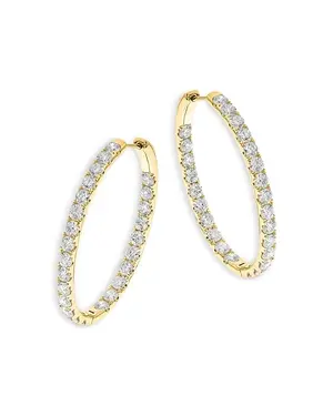 Bloomingdale'S 14k Yellow 4.1 Tcw Diamond Oval Hoop Earrings - Gold