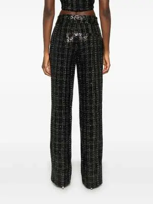 GENNY Sequinned Plaid Trousers