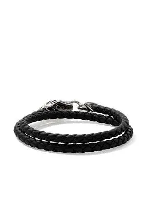 John Hardy Sterling And Leather Naga Wrap Bracelet - Silver