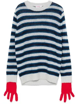 CHARLES JEFFREY Mohair Jumper With Gloves - Blue