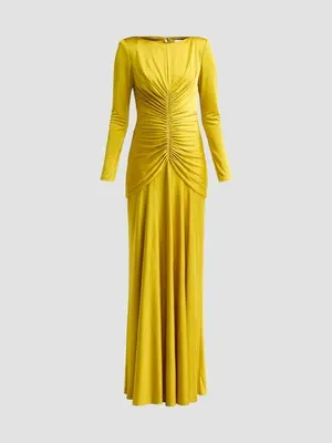 ET OCHS Thea Satin Ruched Gown - Willow