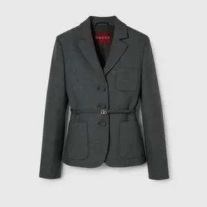 Gucci Single-breasted Wool Grisaille Jacket