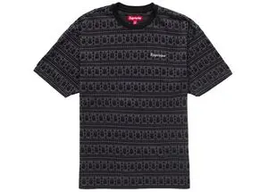 Supreme Jacquard Scarab Short Sleeve Top - Black