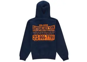 Supreme Hooded Sweatshirt - Navy Blue