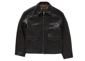 Supreme Schott Leather Racer Jacket - Black