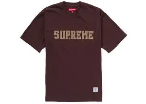 Supreme Twill Applique Short Sleeve Top - Brown
