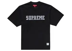 Supreme Twill Applique Short Sleeve Top - Black