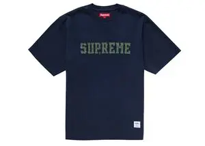 Supreme Twill Applique Short Sleeve Top - Navy Blue