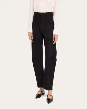 NILI LOTAN Shon Curved Denim Pants