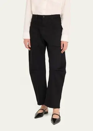 NILI LOTAN Shon Curved Denim Pants