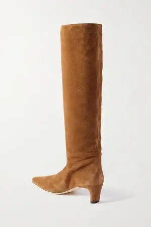 Staud Wally Suede Knee Boots - Brown