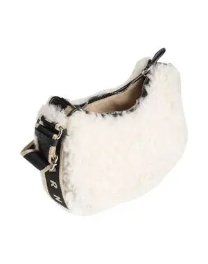 Marni Cross-body Bag With Shearling And Leather Trims - White