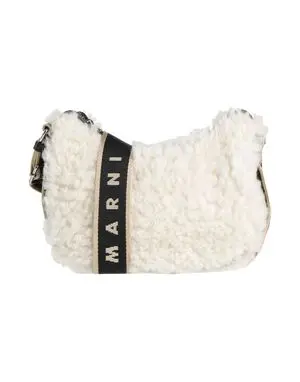 Marni Cross-body Bag With Shearling And Leather Trims - White