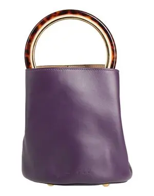 Marni Handbag Cow Leather With Detachable Shoulder Strap - Purple