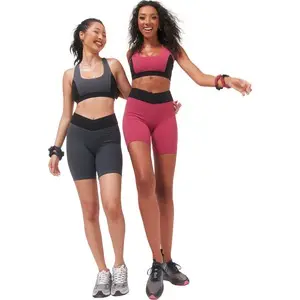 REBODY Swift Keyhole Racerback Cloudlux Bra - Fuschia/black