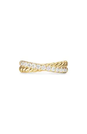David Yurman Crossover Two-row Diamond Ring - 18k Gold