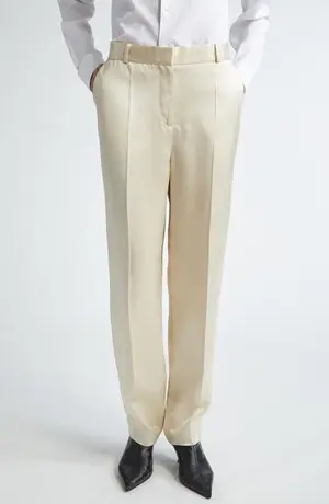 TOTEME Satin Trousers - Ecru