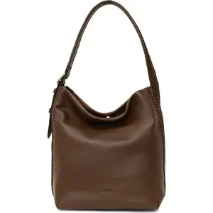AIMEE Bucket Bag With Braided Shoulder Strap - Fudge