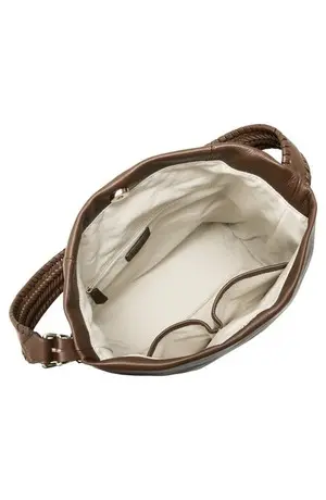 AIMEE Bucket Bag With Braided Shoulder Strap - Fudge