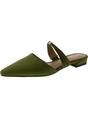Sam Edelman Silk Pointed Toe Mules - Green