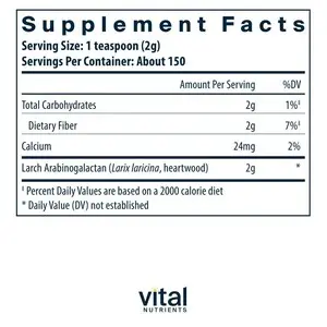 VITAL NUTRIENTS Arabinogalactan Powder 300 Grams