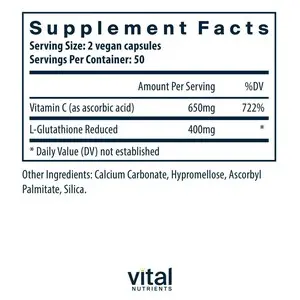 VITAL NUTRIENTS Glutathione 400mg 100 Capsules