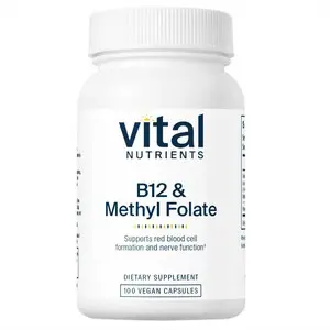 VITAL NUTRIENTS B-12/methyl Folate 1000mcg/800mcg 100 Capsules - One-color