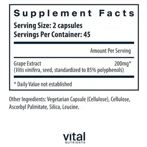 VITAL NUTRIENTS Grape Seed Extract 90 Capsules